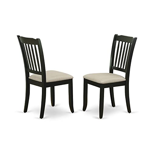 East West Furniture DAC-BLK-C Dining Room Chairs, 21 x 18 x 38