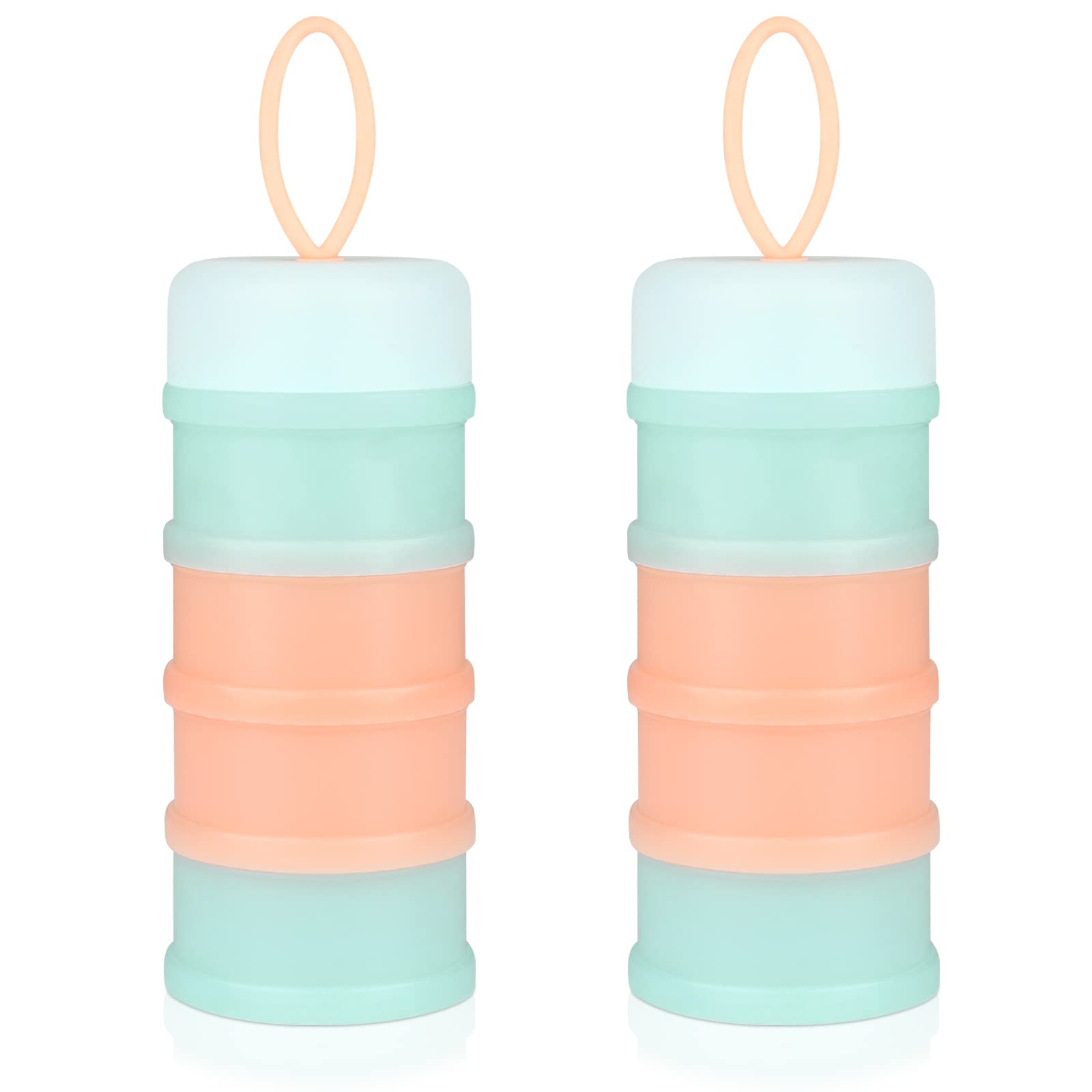 Accmor Baby Formula Dispenser On The Go, Stackable Formula Dispenser for Travel Formula Container to Go, Non-Spill Milk Powder Baby Kids Snack Storage Container, BPA Free, 2 Packs