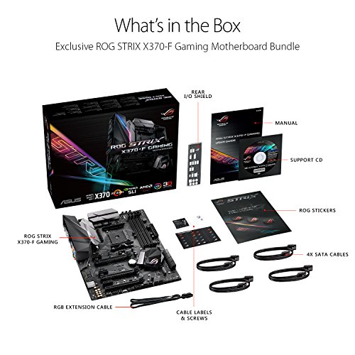 ASUS ROG Strix X370-F GAMING AMD Ryzen AM4 DDR4 HDMI DisplayPort M.2 ATX X370 Motherboard with USB 3.1