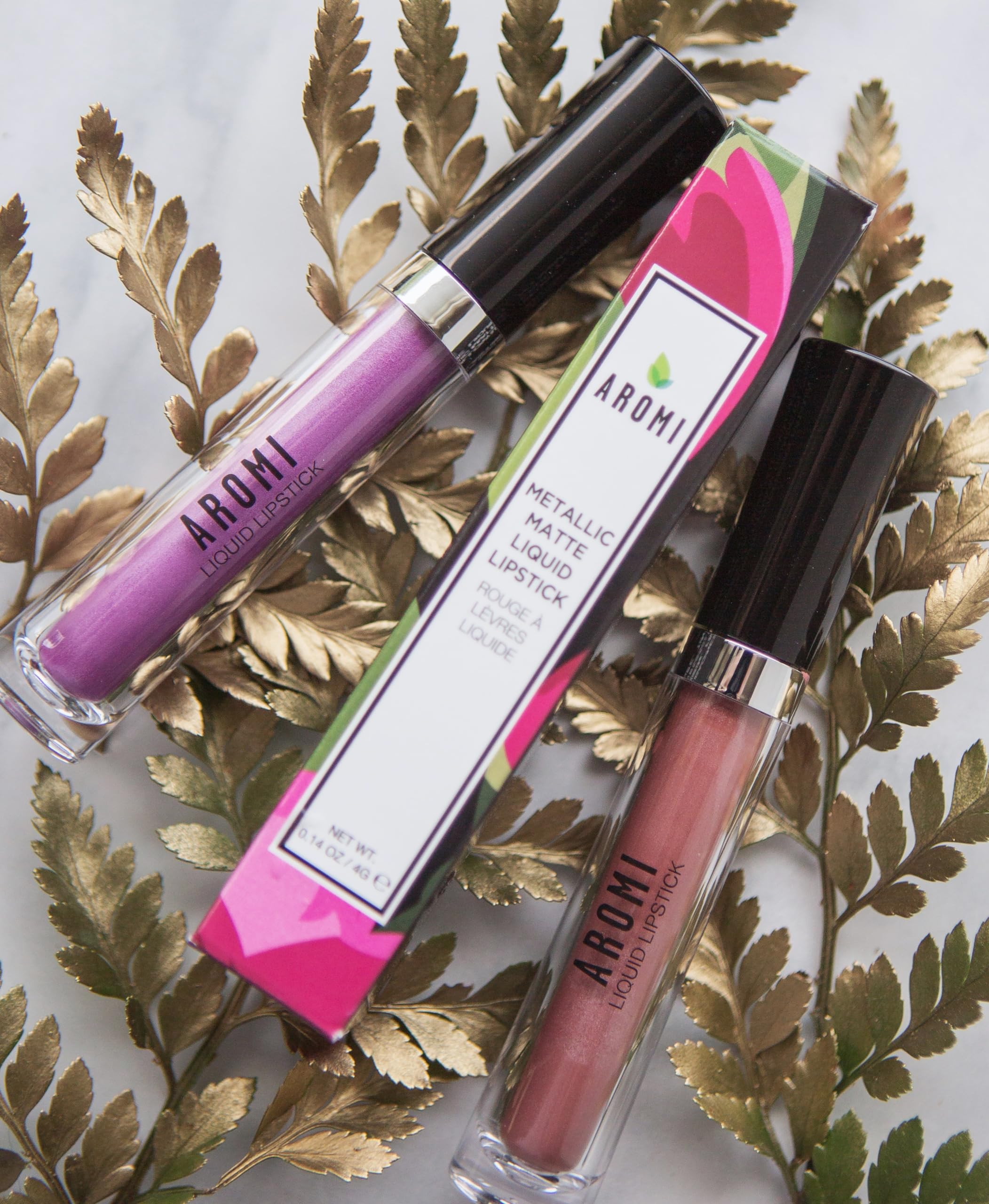 Aromi Tan Metallic Liquid Lipstick | Sepia Bronze Lip Color with Shimmery Finish, Vegan, Cruelty-free, Long-Lasting, Smudge-Proof, Handmade (Peachy Tan)