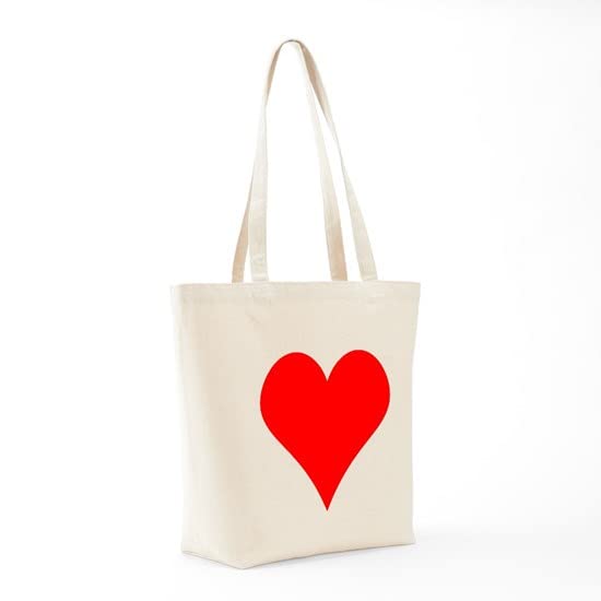 CafePress Simple Red Heart Tote Bag Natural Canvas Tote Bag, Reusable Shopping Bag