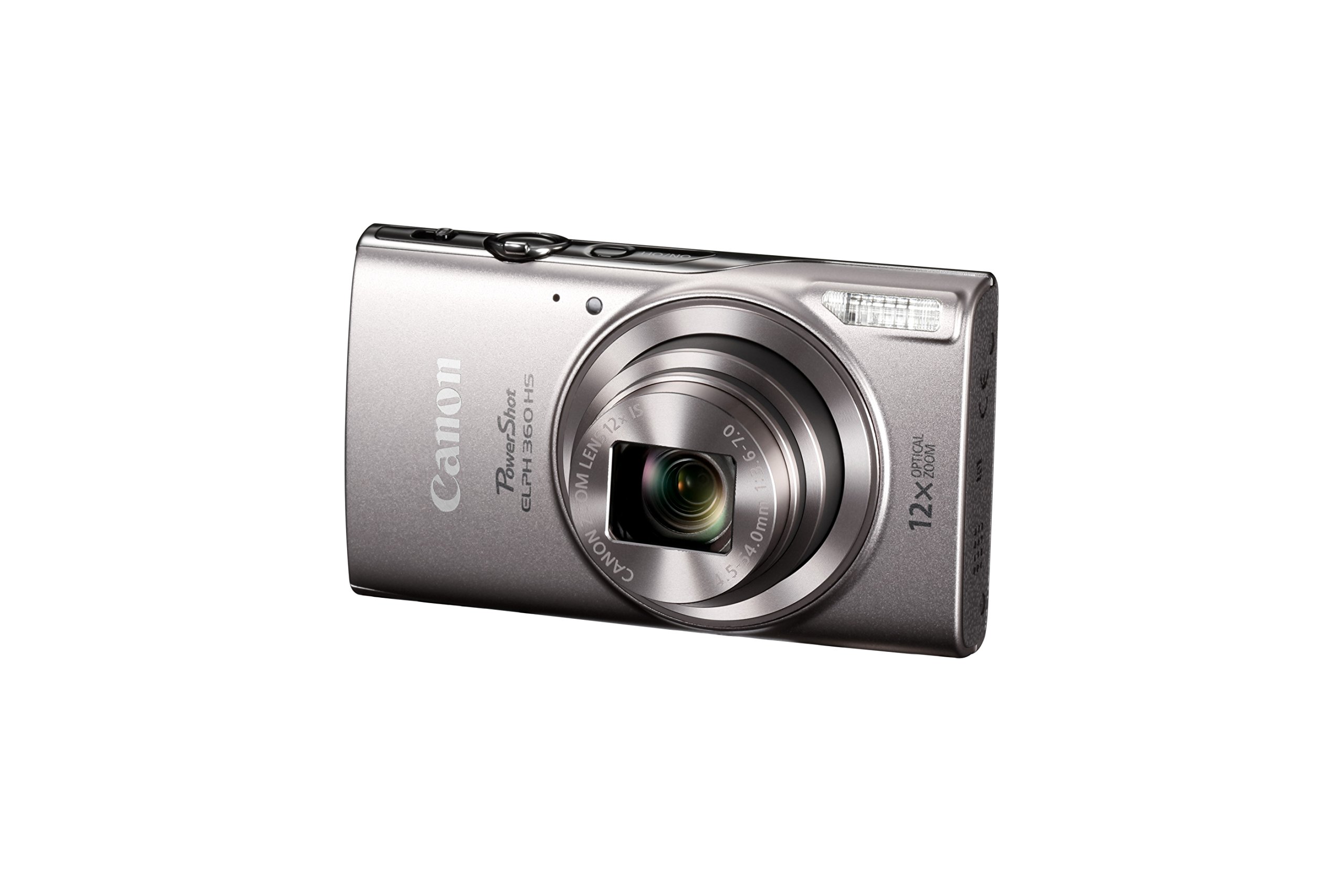 Canon PowerShot ELPH 360 Digital Camera w/ 12x Optical Zoom and Image Stabilization - Wi-Fi & NFC Enabled (Silver) (Renewed)