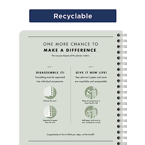 2023-2024 Cambridge® GreenPath Academic Weekly/Monthly Planner, 5-1/2" x 8-1/2", Floral, July 2023 to June 2024, GP40-200A