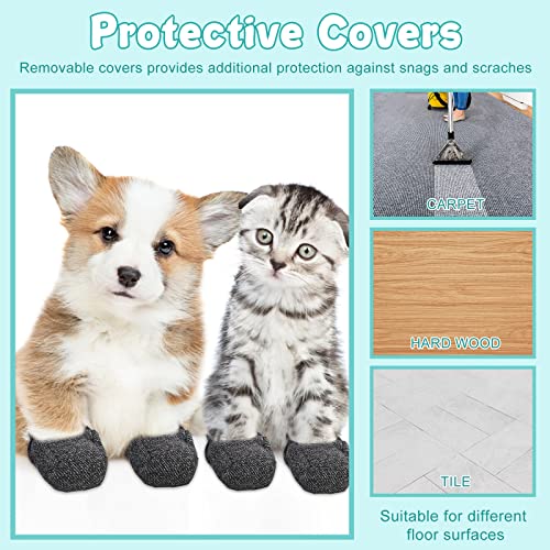 8 Pcs Walker Ski Glide Covers Heavy Duty Universal Removable Padded Caps Safety Stability Walker Rollator Ski Glides Pads Walker Floor Padding for Senior Rollator Glider Accessories Indoor Outdoor Use