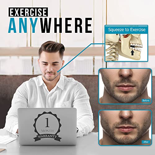 JawForce Jaw Exerciser for Men & Women, Small Size Jawline Exerciser with Breath Freshener - Define your Jawline and Neck - Black Advanced Level