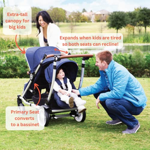Austlen Entourage 2.0 Double Stroller in Navy (Also Available in Black)