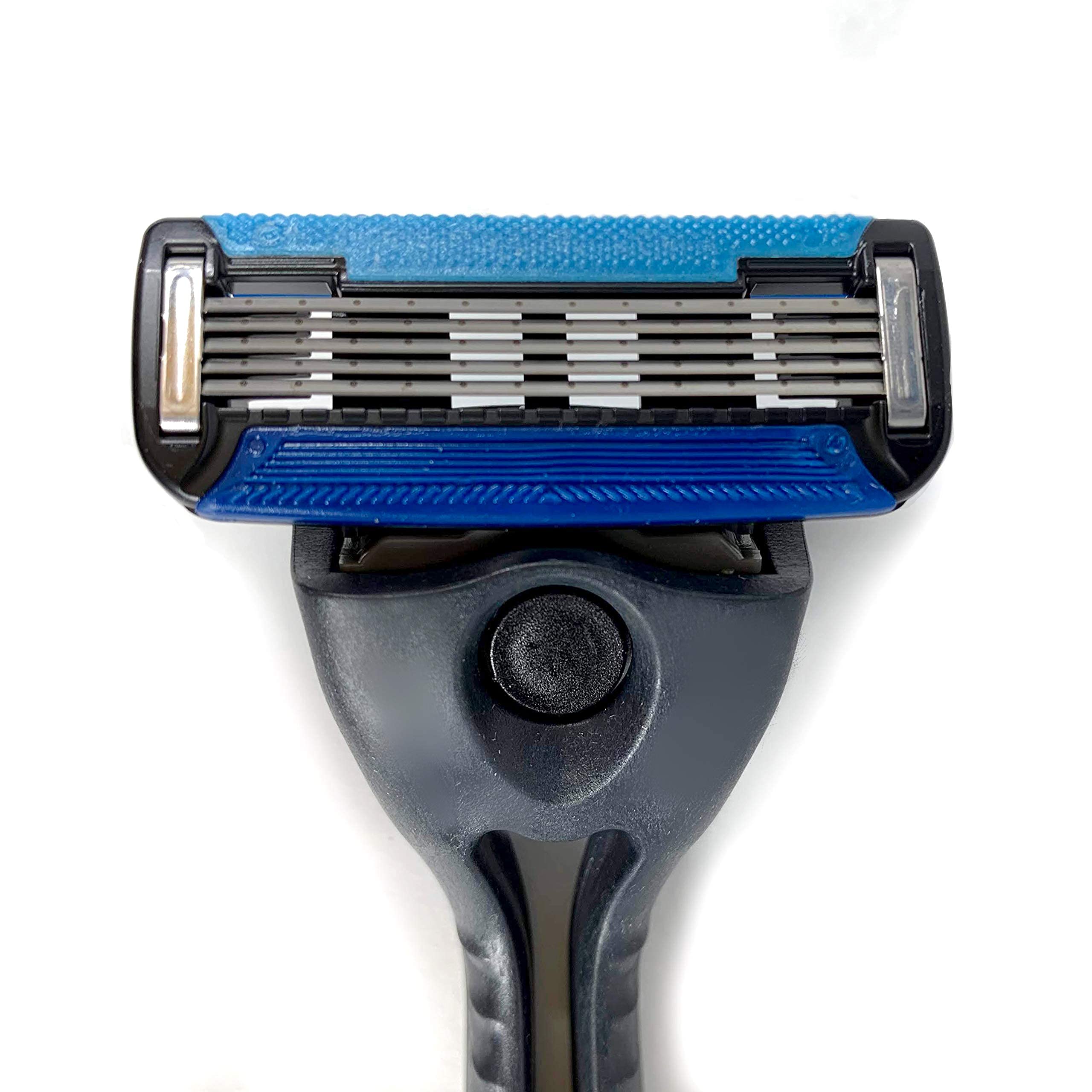 Preserve POPi Shave 5 Razor System Made with recycled Ocean Plastic, Charcoal Grey and Preserve POPi Shave 5 Replacement Cartridges for Preserve POPi Shave 5 Razor (4 Count) Bundle