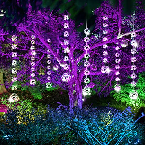 8 Packs Mini Disco Ball Ornaments Reflective Mirror Decor Silver Hanging Decorations for Tree Wedding Dance Music Festival Birthday Party Home Supplies (1 Inch, 2 Inch)