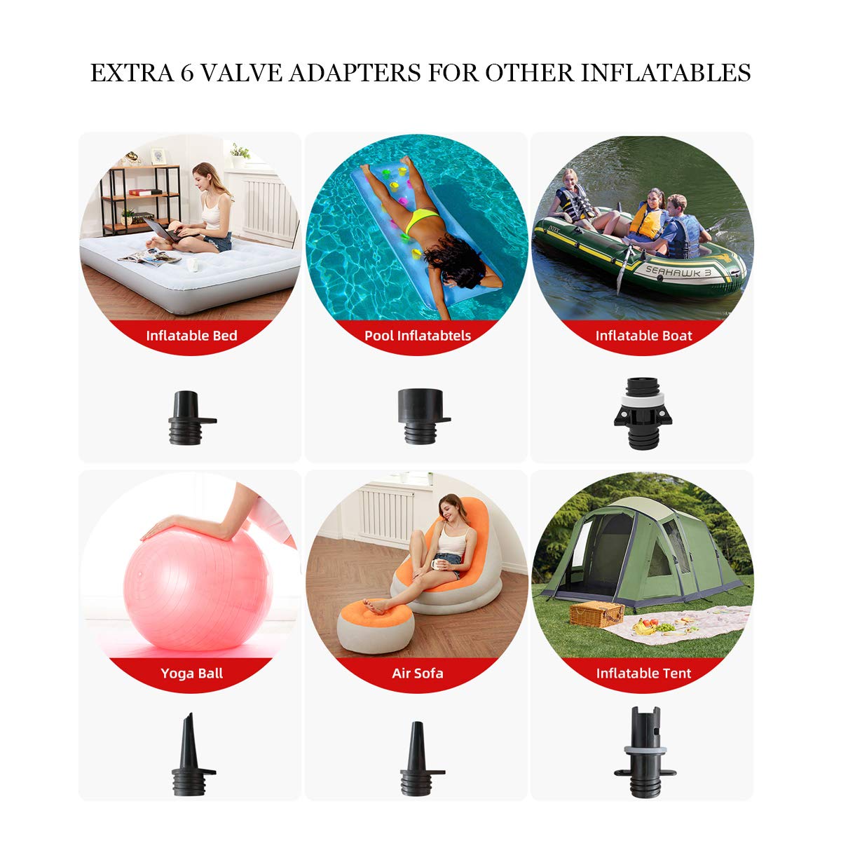 20PSI Electric SUP Pump for Inflatable Stand-up Paddleboards, 12V Car Paddle Board Quick-Fill Inflator&Deflator Pump for Inflatable Kayak/Yoga Ball/Tent/Raft