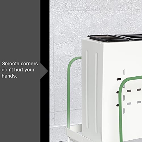 Knife Block, Smathou Knife Holder, Cutting Board Holder, 4 in 1 Kitchen Countertop Organizer, White