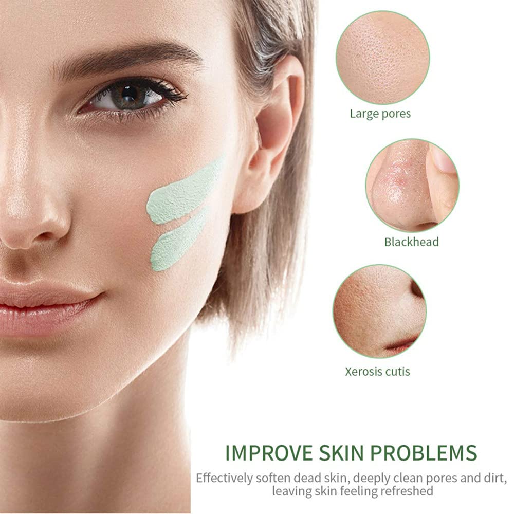 KNXWPPX Green Tea Purifying Clay Stick Mask,For Face Moisturizes Oil Control,Deep Clean Pore,Exfoliating Mask,Improves Skin,Suitable for All Skin (Green Tea)