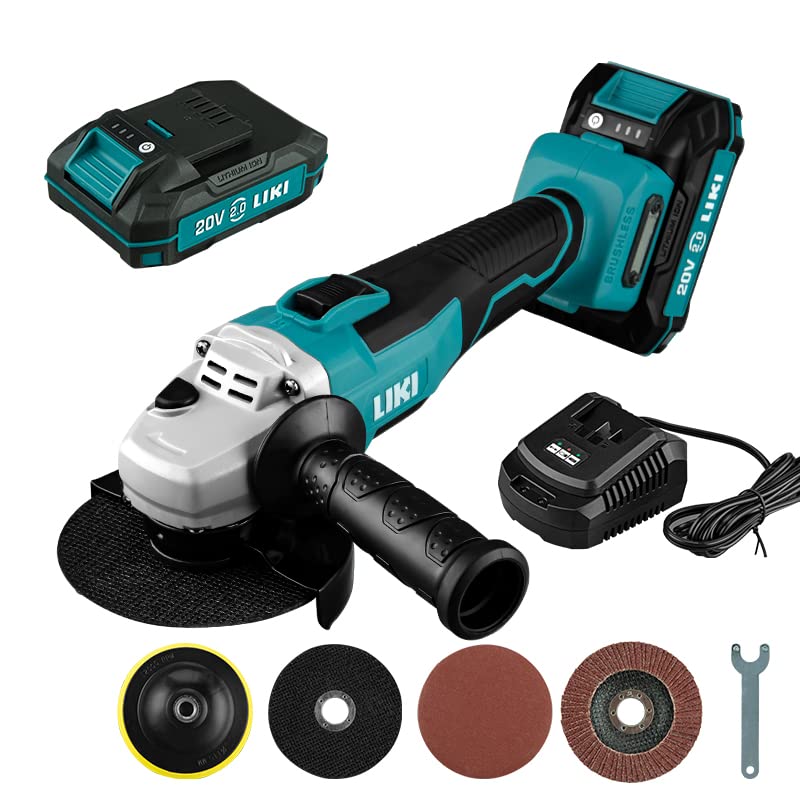 20V Cordless Angle Grinder, 4-1/2''Cordless Grinders, Metal Cut Off/Polish Tool,With 2.0Ah Battery& Charger, For Cutting And Grinding