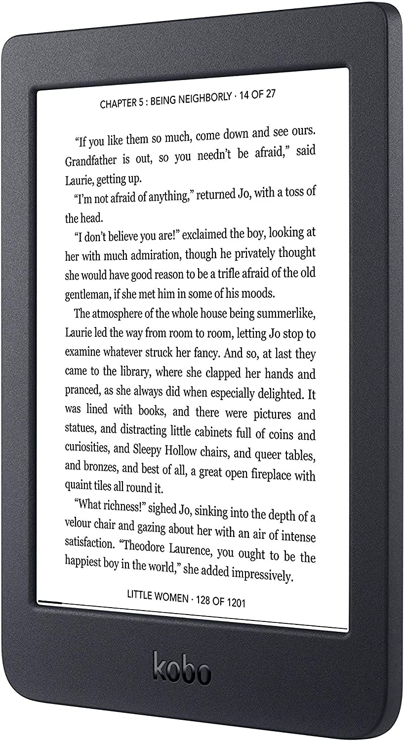 Kobo Nia | eReader | 6” Glare Free Touchscreen | Adjustable Brightness | Thin & Light | eBooks | WiFi | 8GB of Storage | Carta E Ink Technology | Black