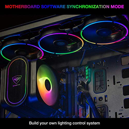CP3 120mm Fan 3 in 1 Kit Upgrade,12cm RGB LED Computer Case Fan - PWM Cooling Fan - Dual Light Loop Quiet Fan/Multiple Light Modes for PC Case