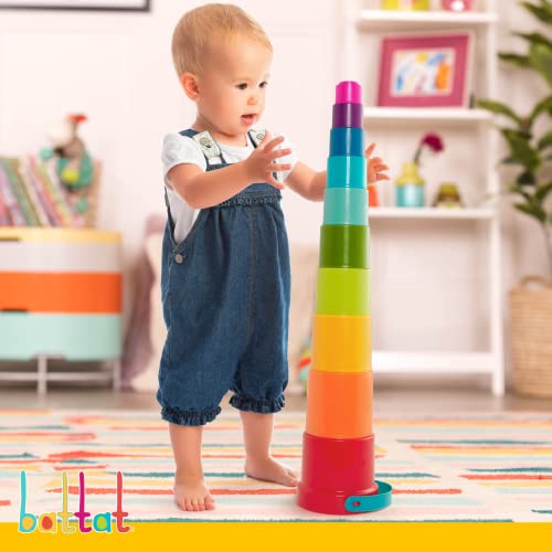 Battat Stacking Cups, Plastic Nesting Toys for Water and Sand, 18M Plus, 10 Pieces