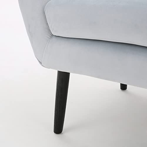 Christopher Knight Home Seigfried Velvet Arm Chair, Light Grey
