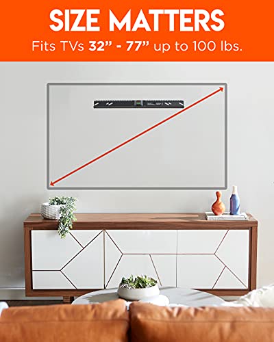 ECHOGEAR No Drill TV Drywall Mount - Slim No Stud Design Holds TVs Up to 100lbs with Nails - Easy Install with No Drilling Required