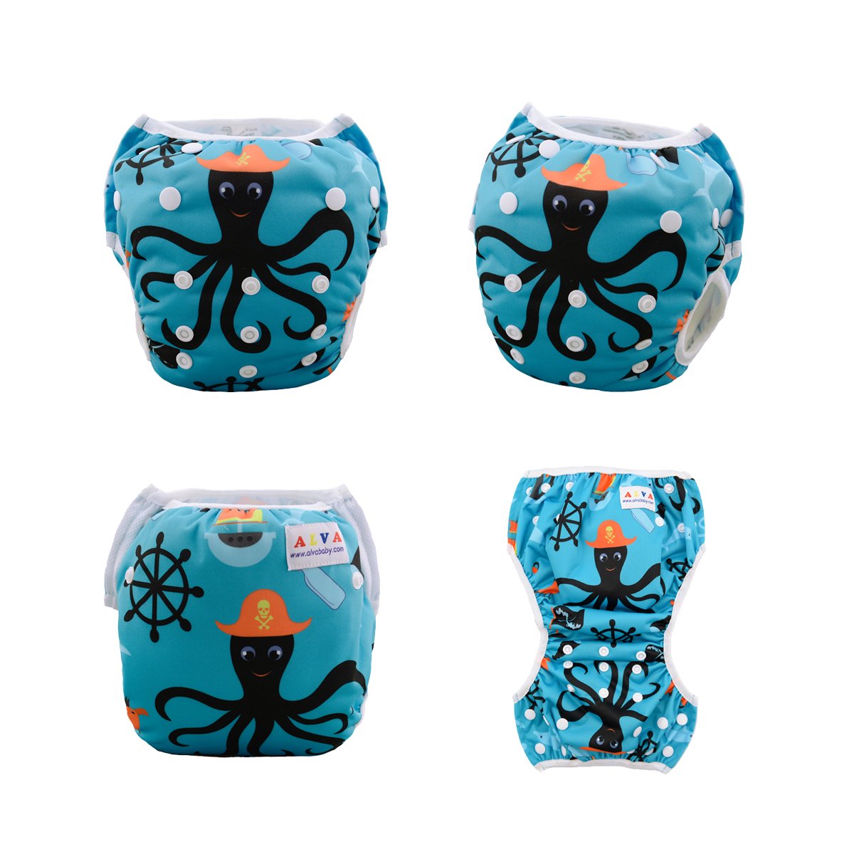 ALVABABY Swim Diapers 2pcs Reusable Adjustable & Washalbe for Boys & Girls 0-2 Years Baby Boy DYK13-14