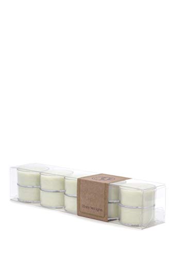 Eco Candle Co. Tea Light Candles, Eucalyptus Mint, 10-Pack - Scents of Eucalyptus, Spearmint, & Peppermint - Recyclable, 100% Soy Wax, No Lead, Hand Poured, Midwest Grown Soybeans.6 oz. Each