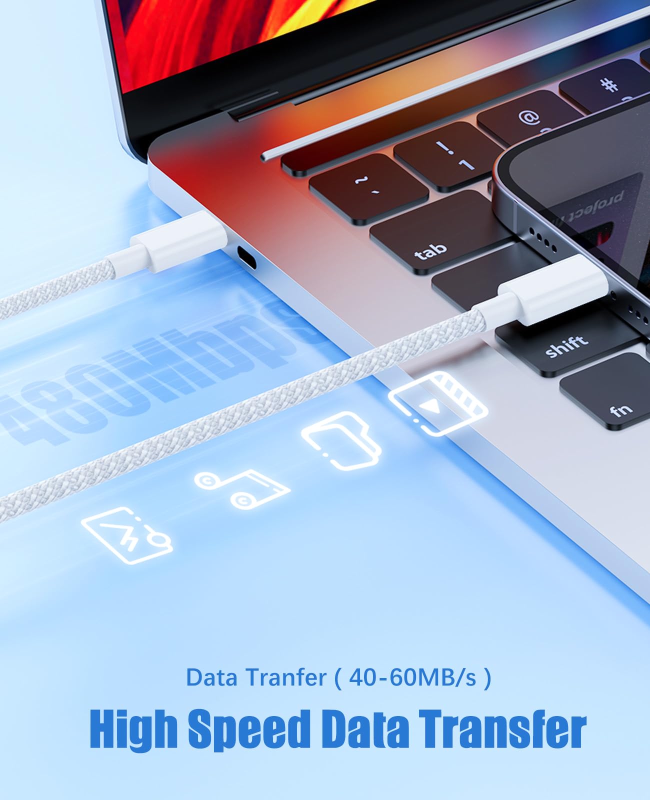 240W USB C to USB C Cable 3Pack 3FT, iPhone 15 USB C Cable,C to C Cable Fast Charging,USB Type C Charge Cable for iPhone 15/Pro Max/Pro/Plus, Samsung Galaxy S23
