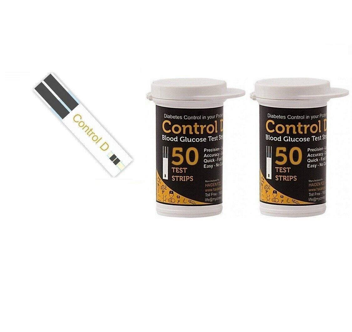 CONTROL D Blood Glucose Test Strips - 50 Count (Pack of 2)