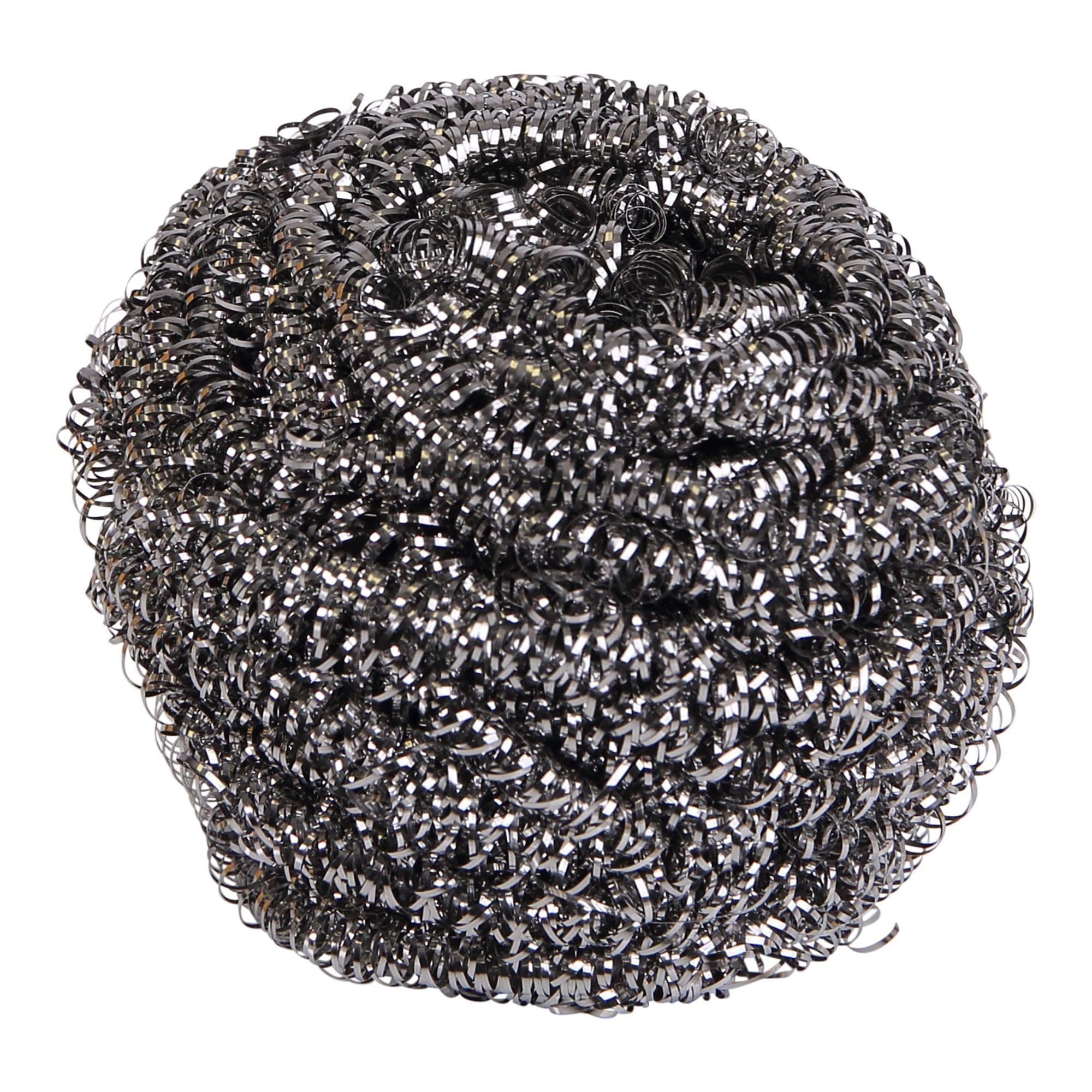 Boardwalk 84BWK SS 2-1/2 in. x 2-3/4 in. Stainless Steel Scrubber - Steel Gray (12/Carton)