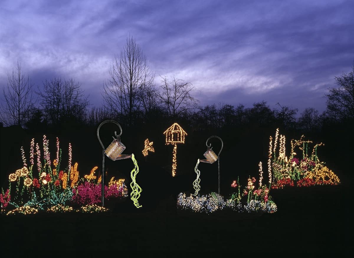 Art Light LED Solar Lamp Outdoor Decoration Light Watering Can Garden Yard Decorative Stake Light Waterproof IP55 with Installed Light String