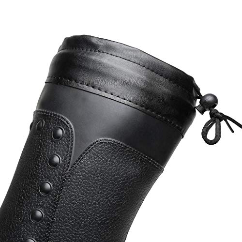 justHIGH Women's Mid Calf Rain Boots Collar Boots Ultra Lightweight Garden Shoes Slip On Non-Slip Rubber Waterproof Boots