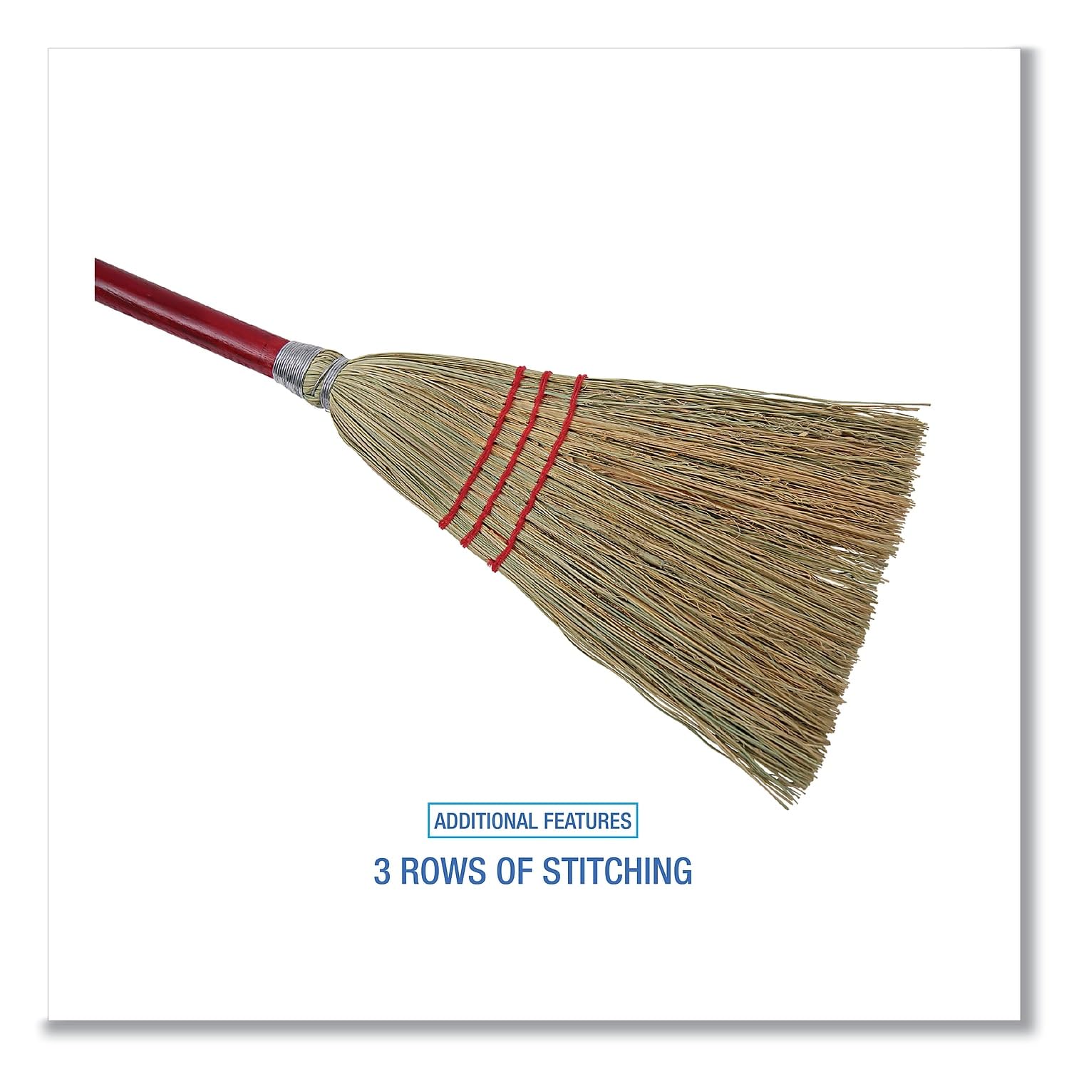 Boardwalk 951TCT Lobby/Toy Broom, Corn Fiber Bristles, 39-Inch Wood Handle, Red/Yellow, 12/Carton