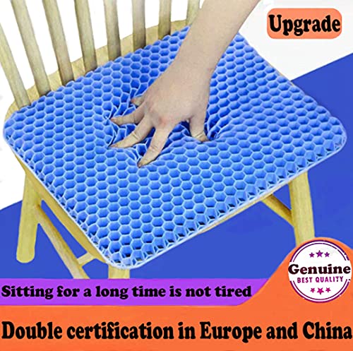 Gel Support Cushion，Gel Seat Cushion,with Non-Slip Cover,Help for Relieving Back Pain ,use for The Car,Office,Wheelchair (Blue)