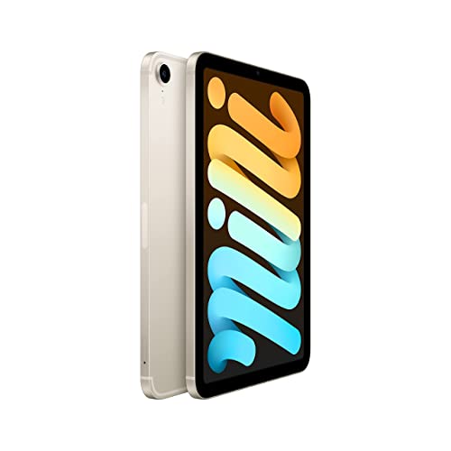 2021 Apple iPad Mini 6 (8.3 inch, Wi-Fi + Cellular, 64GB) Starlight (Renewed)