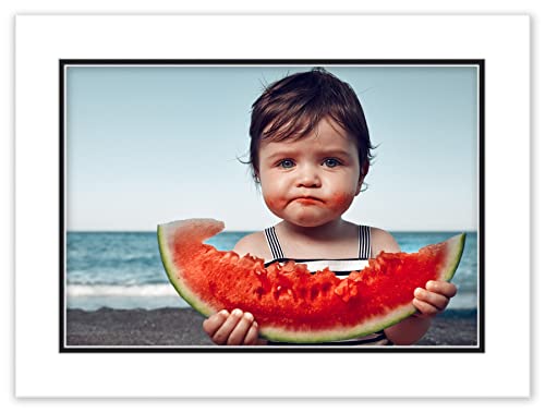 5x7 Mat for 4x6 Photo - Precut White on Black Double Mat Picture Matboard for Frames Measuring 5 x 7 Inches - Bevel Cut Matte to Display Art Measuring 4 x 6 Inches - Acid Free ONE MAT