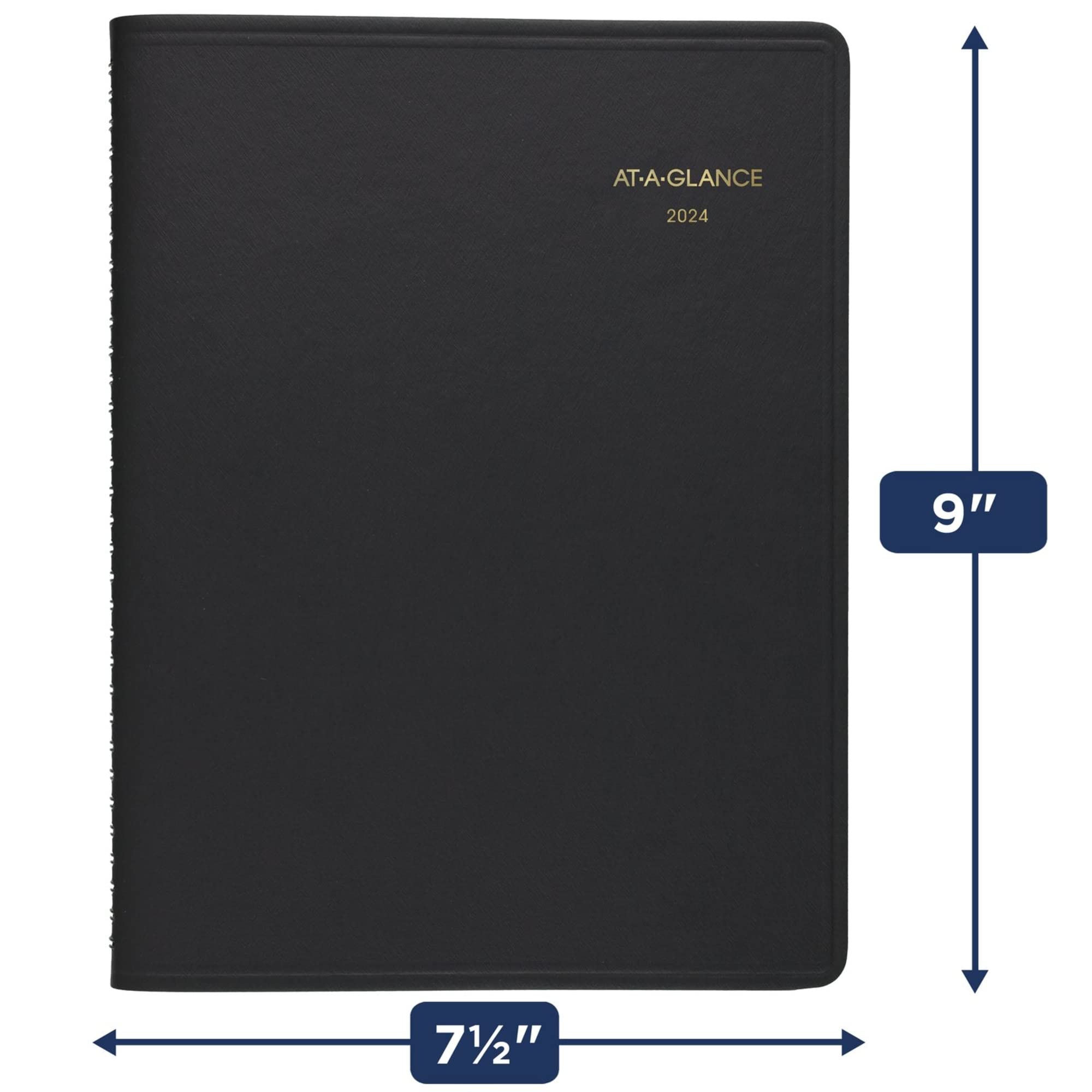2024 AT-A-GLANCEĀ® Open Scheduling Weekly Planner, 6-3/4" x 8-3/4", Black, January To December 2024, 7085505