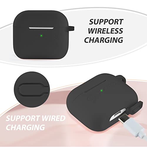 ORIbox Silicone Case for AirPods Pro, Cover Silicone Protective Case Skin for Apple Airpods Pro (Front LED Visible) ,Black