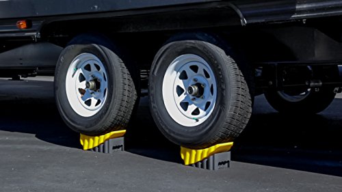 Camco Rv Curved Leveler With Chock - 2 Pack - Easy Drive-On Leveler Adds Up To 4" In Height (44425)