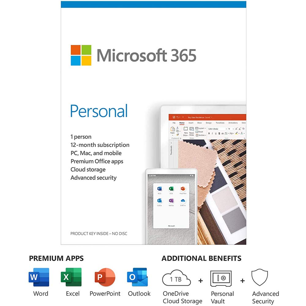 Microsoft THJ-00001 Surface Laptop Go 12.4 inch Intel i5-1035G1 8GB/256GB Touchscreen Platinum Bundle 365 Personal 1 Year Subscription for 1 User