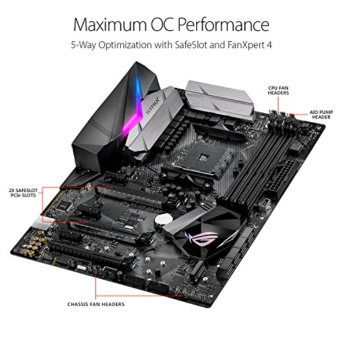 ASUS ROG Strix X370-F GAMING AMD Ryzen AM4 DDR4 HDMI DisplayPort M.2 ATX X370 Motherboard with USB 3.1