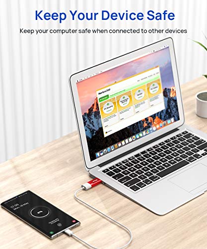 JSAUX USB Data Blocker, (4-Pack) USB-A Defender Only for Quick Charge, Protect Against Juice Jacking, Refuse Hacking Provide Safe Charging- Red