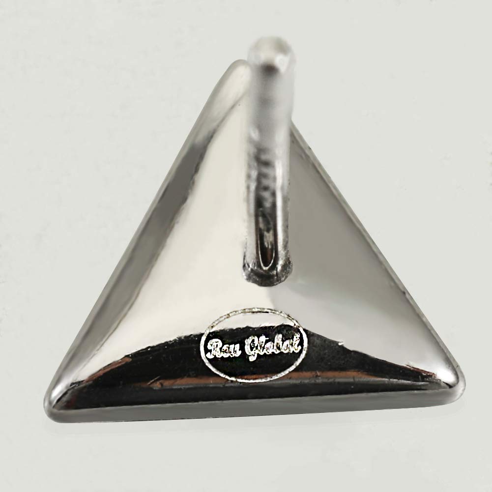 18k white gold plated 925 Sterling Sliver Aqua Blue Retro Triangle Stud Earrings Daily Collocation (18k white-gold-plated-silver)