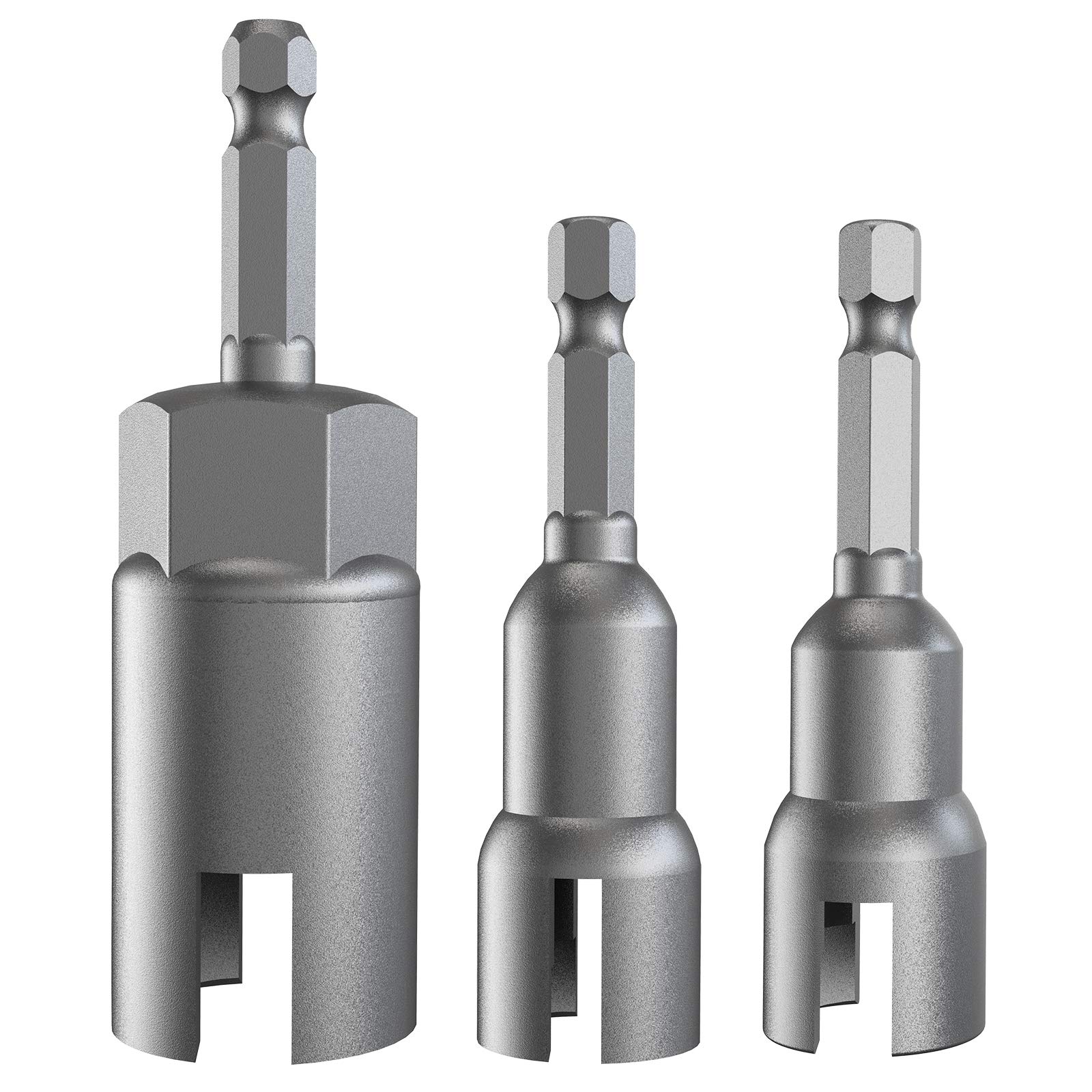 3 Pack 1/4" Hex ShankďźPower Wing Nut Driver Set,Slot Wing nuts Drill Bit Socket Wrenches Tools Set, Drills Bits for Panel Nuts screws eye C hook bolt