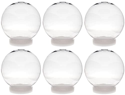 6 Pack - Creative Hobbies 5 Inch (130mm) DIY Snow Globe Water Globe - Clear Plastic with Screw Off Cap | Perfect for DIY Crafts and Customization
