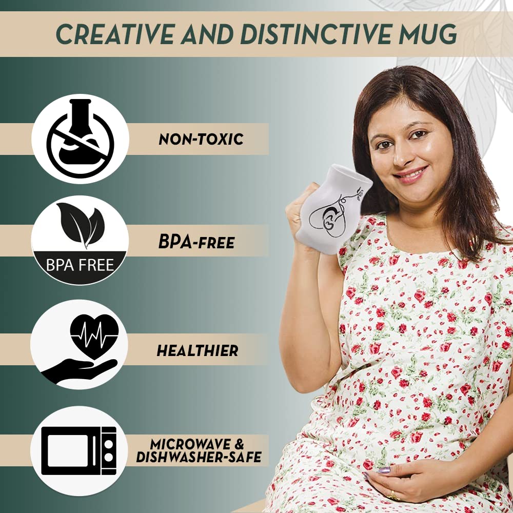 My Little Nugget Pregnancy Mug for Tea and Coffee (14oz) Distinctive Shaped Cute Mug Made from Ceramic Material for Tea and Coffee - Great Idea for Pregnant Mom, Baby Shower, Mother’s Day - White