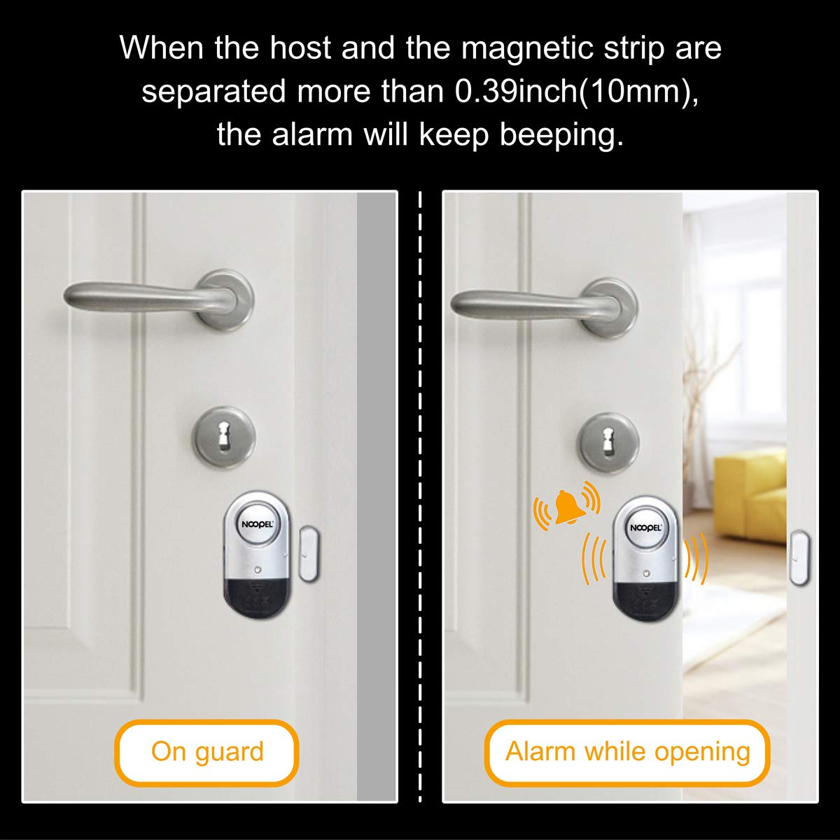 Door Alarms 6 Pack for Kids Safety, Noopel 120DB Pool Alarm Sensor for Doors and Windows, Burglar Intruder Entry Alert for Toddlers Personal Security