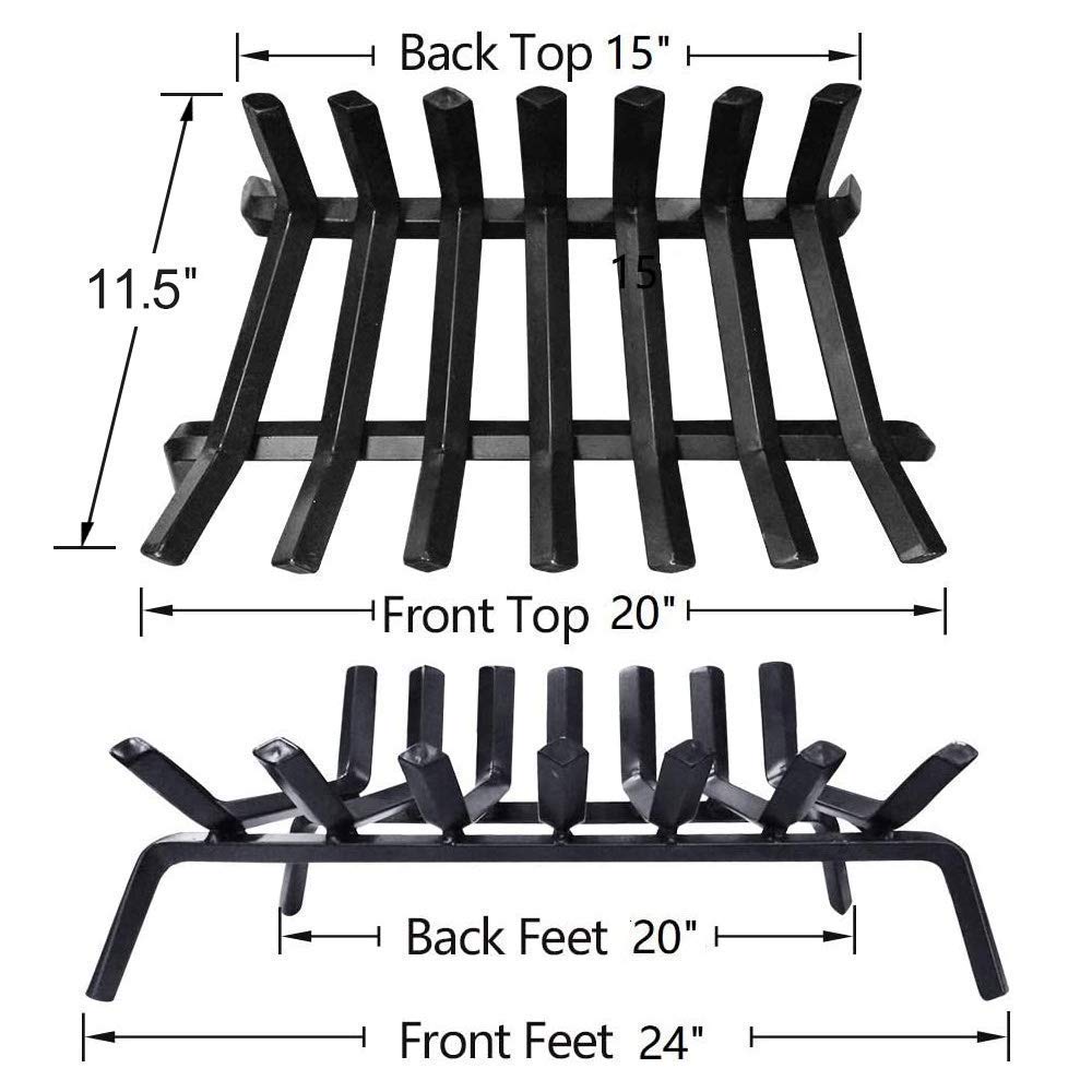 Amagabeli Fireplace Log Grate 24 inch Wide Bundle 30.7in Tall Fireplace Log Rack