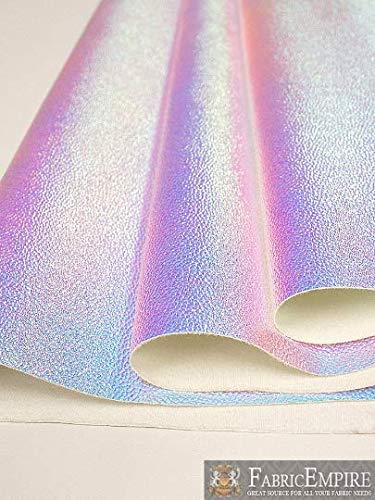 Fabric Empire Vinyl Upholstery Embossed Skin Holographic Glossy Fabric Light Blue 54" Wide Sold by The Yard