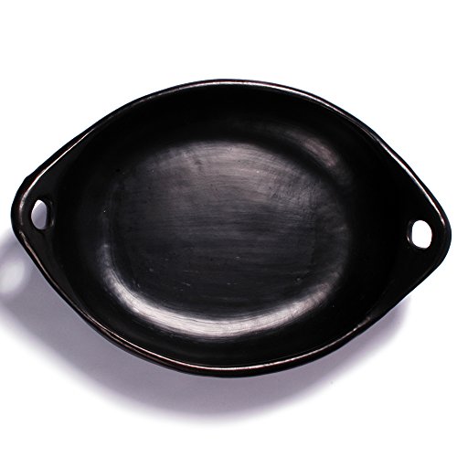 Ancient Cookware, Chamba Clay Oval Serving Dish with Handles, Large, 4 Quarts