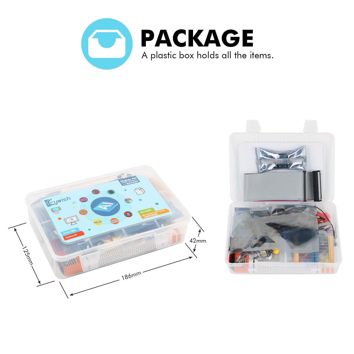 Keywish Ultimate Starter Kit Compatible with Raspberry Pi 4 B 3 B+ 400, 434 Pages Detailed Tutorials, Python C Java, 223 Items, 57 Projects, Learn Electronics and Programming, Solderless Breadboard