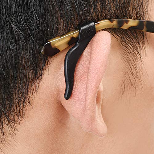 Avikoit Ear Grip Ear Hooks for Glasses, Anti - slip Hook Soft Silicone Temple Holder Glass Eyewear Comfortable Tips Sleeve Retainer For Eyeglass Sunglass, 5 Pairs (Clear)