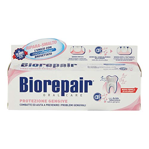 Biorepair:"Protezione Gengive" (Gum Protection) Toothpaste with microRepair, New Formula - 2.5 Fluid Ounce (75ml) Tube [ Italian Import ]