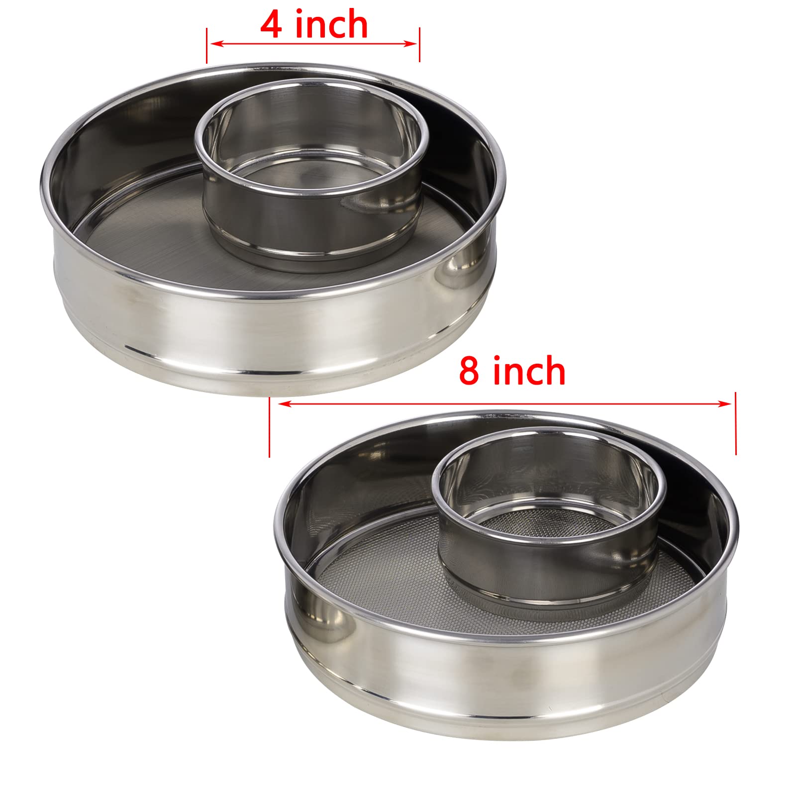 LABALPHA 20 Mesh Lab Sieves, #20 Mesh Test Sieve, 8'' Diameter, 304 Stainless Steel Wire Cloth (0.9mm)